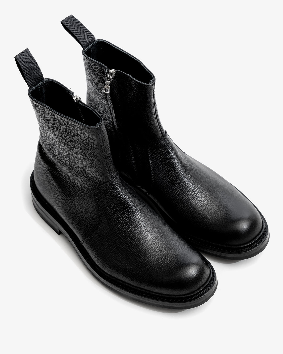 SPADE BOOT - BLACK SCOTCH GRAIN LEATHER – James Coward