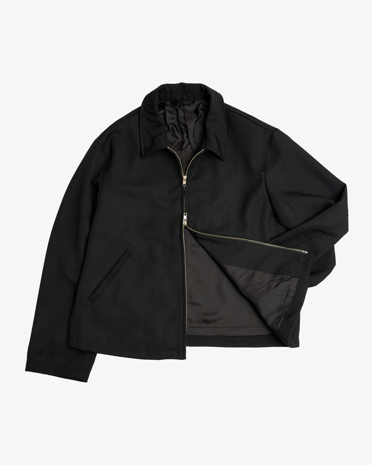 SITE JACKET - BLACK HEAVYWEIGHT WOOL GABARDINE – James Coward